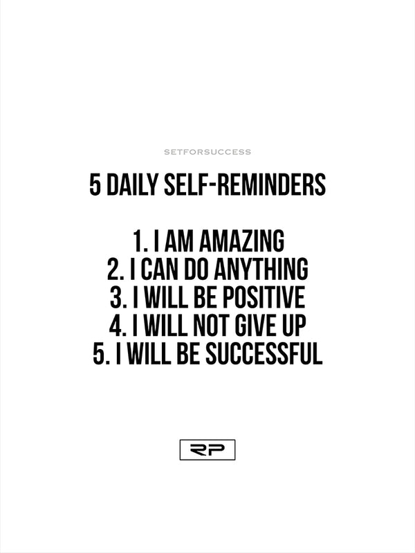 5 Daily Self Reminders - 18x24 Poster - Randall Pich